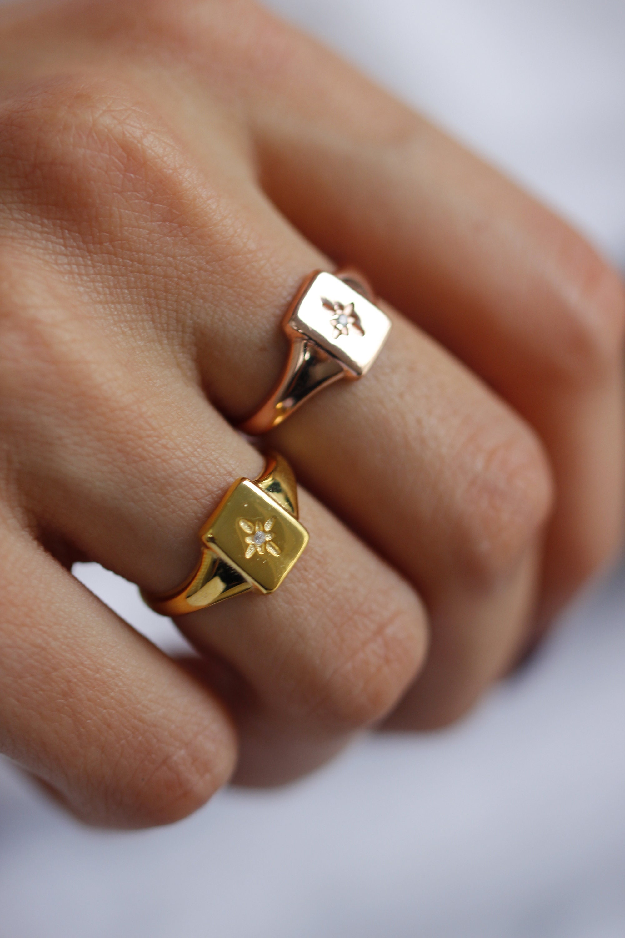 Silver Pole Star Signet Ring, Silver North Star Signet Ring, Silver ...