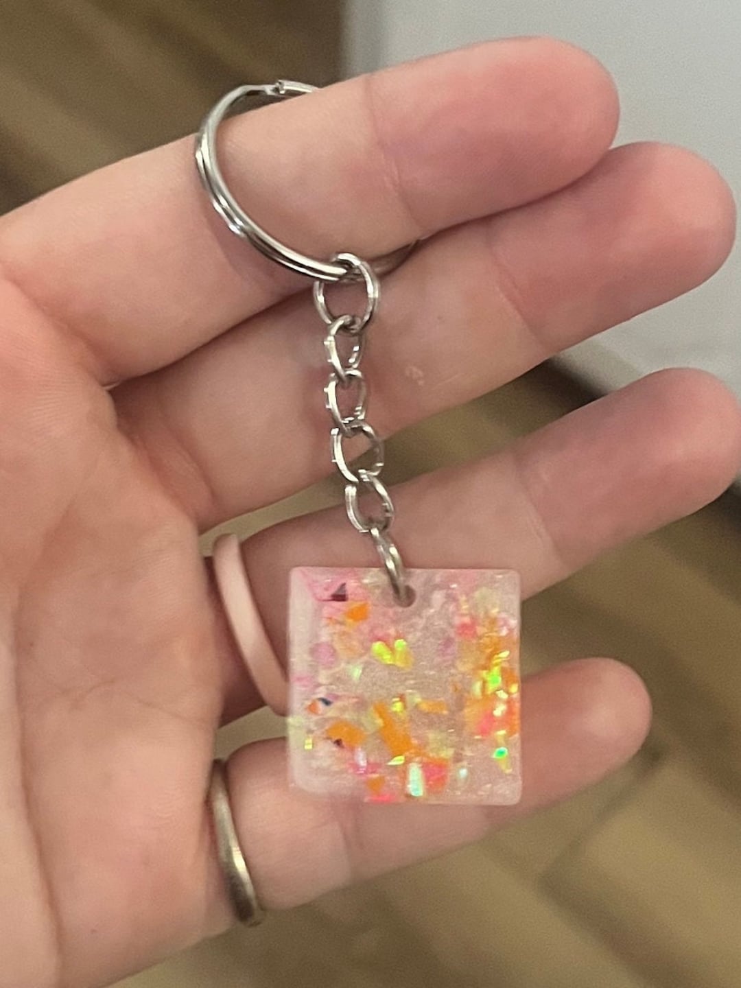 Handmade Faux Opal Keychain. - Etsy