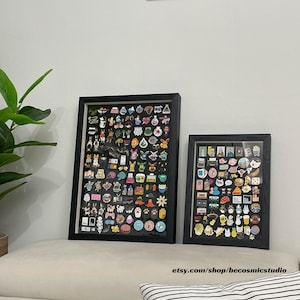 Large Acrylic Enamel Pin Display Frame – Dustproof Wall Case for Pin ...