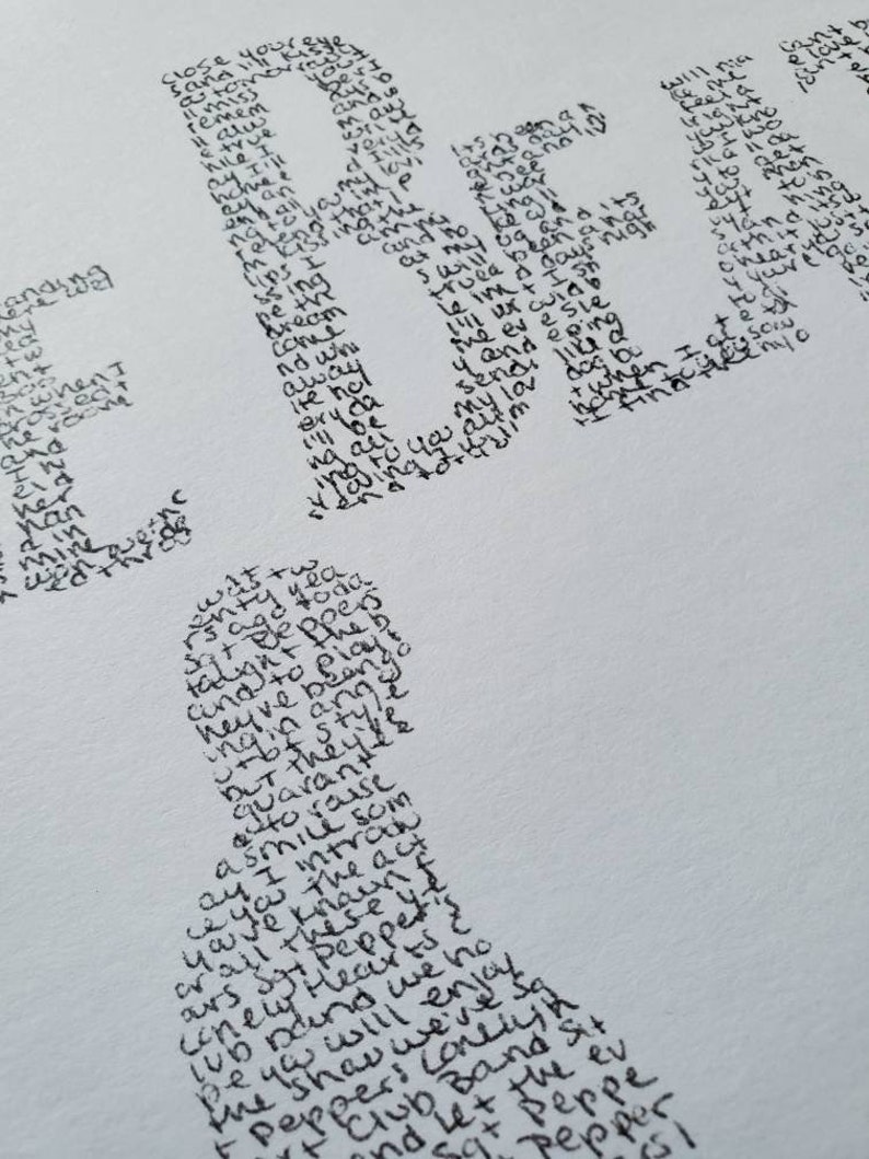 Beatles Lyrics Art - Etsy