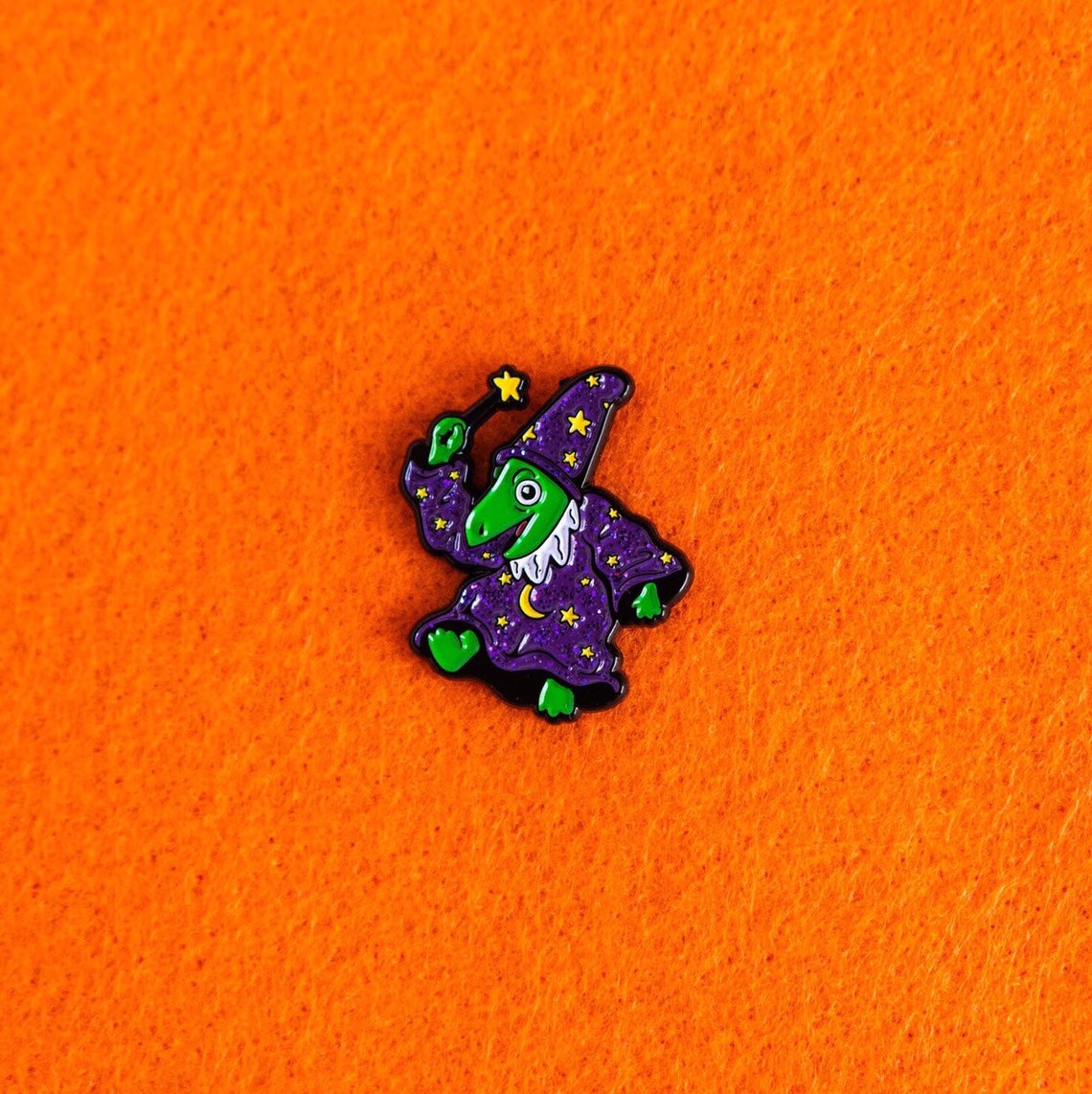 Lizard Wizard Glitter Enamel Pin - Etsy