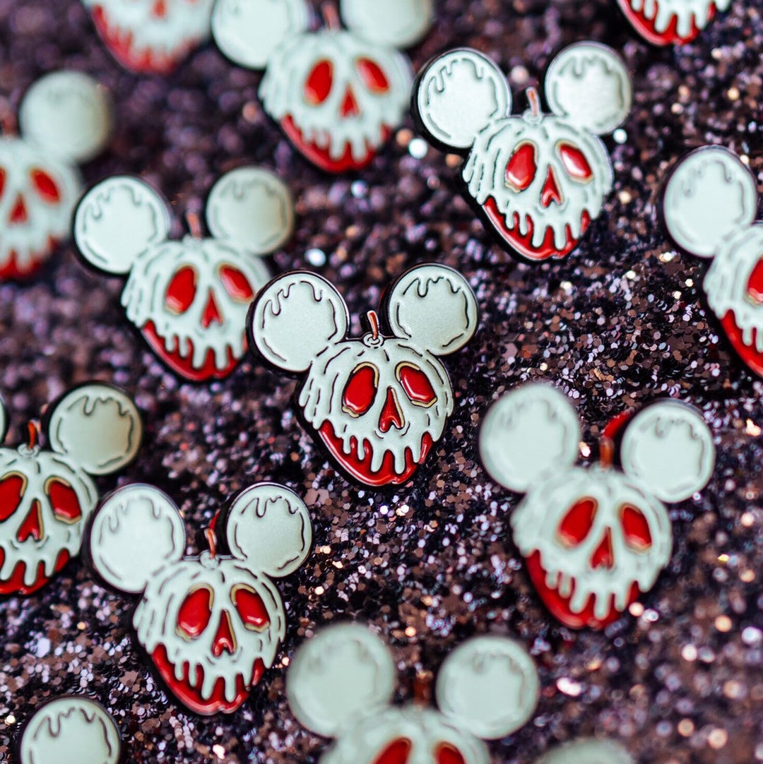 Glow in the Dark Poison Apple Mickey Ears Pin - Etsy
