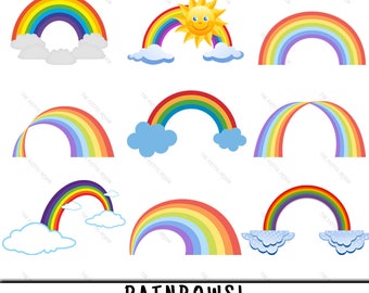 Rainbow clipart | Etsy