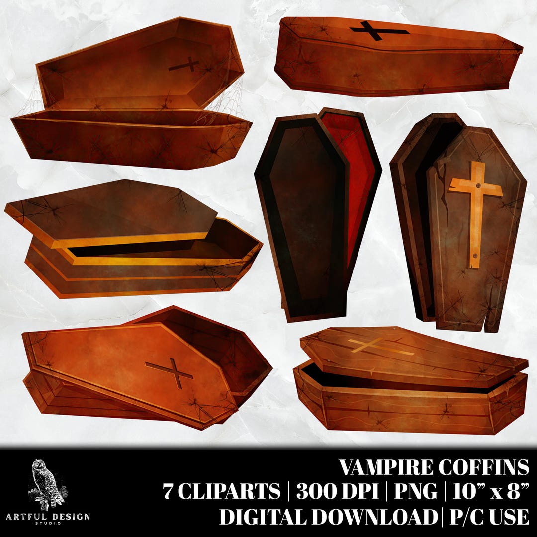 Vampire Coffin PNG, Wood Coffin Clipart, Halloween PNG, Halloween ...