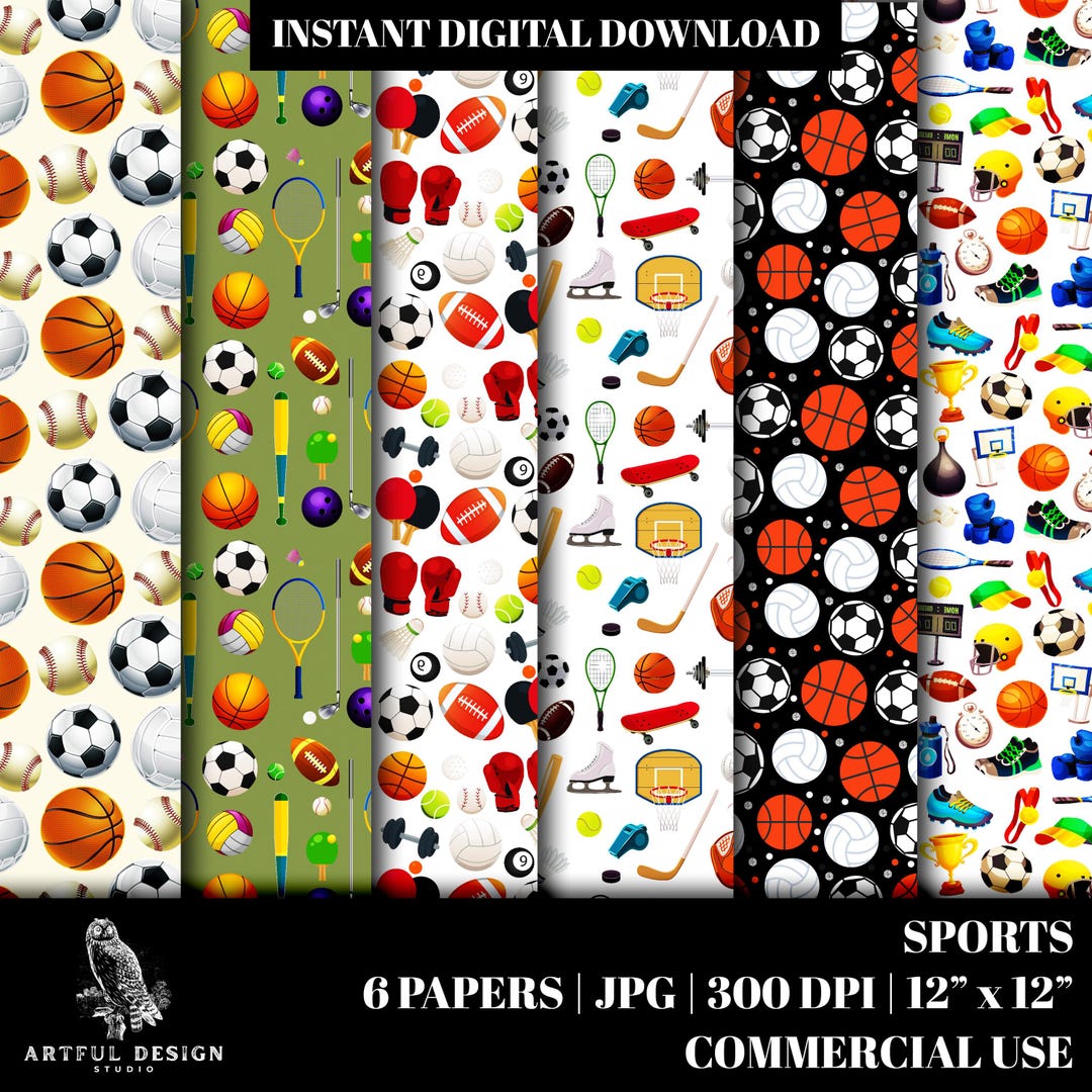 Sports Digital Paper, Sports Background, Sports Sublimation, Sports ...
