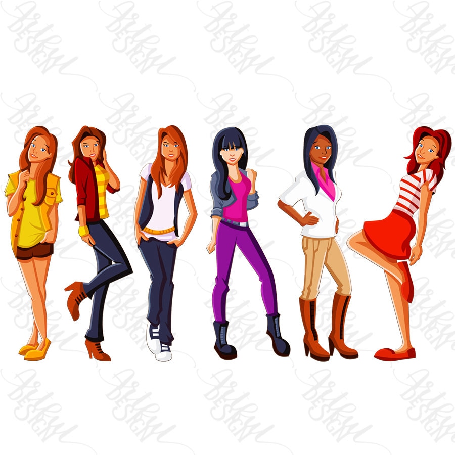 Teenage Girl PNG Teenage Girl Clipart Teen Girl Clipart | Etsy