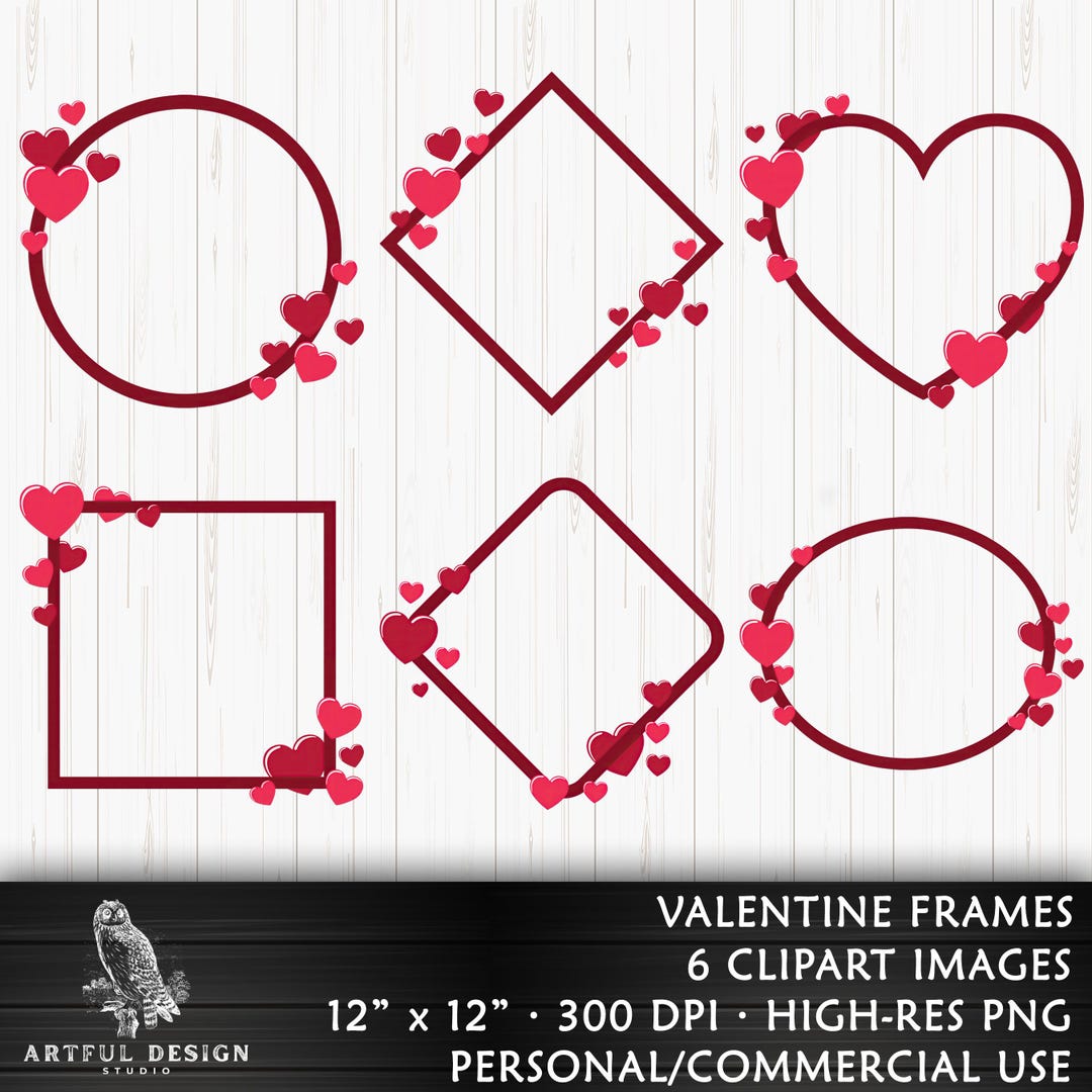 Valentine Frame Clipart, Valentine Heart Frame Clipart PNG, Valentine ...
