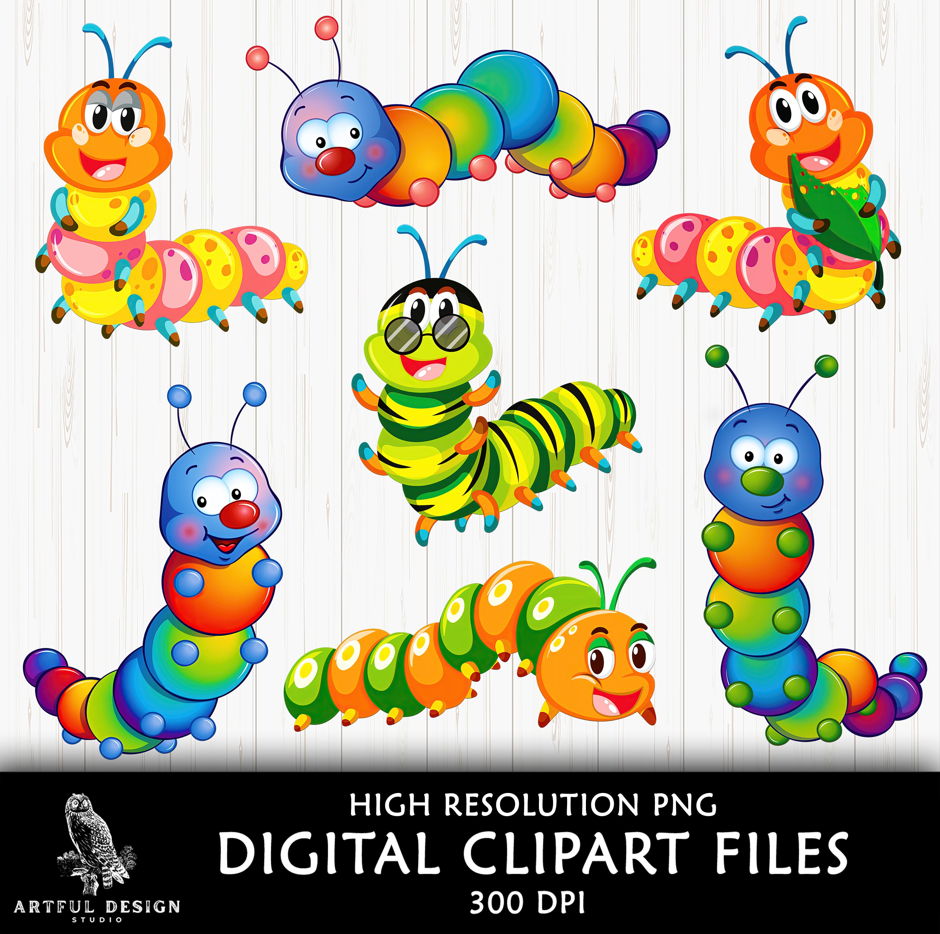 Bunte Raupe Clipart Flower