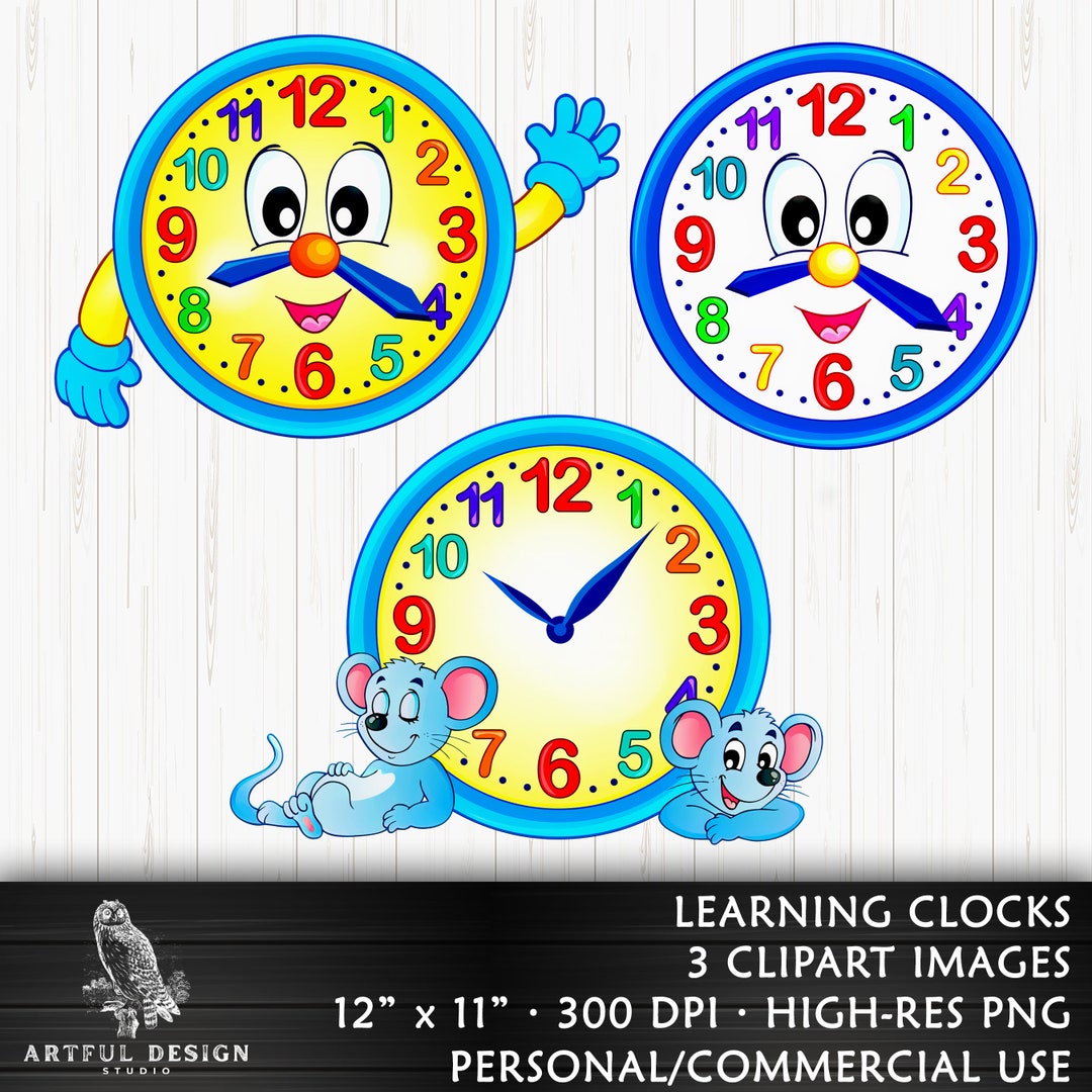 Cute Clock PNG, Learning Clock Clipart, Clock Clip Art, Clock ...