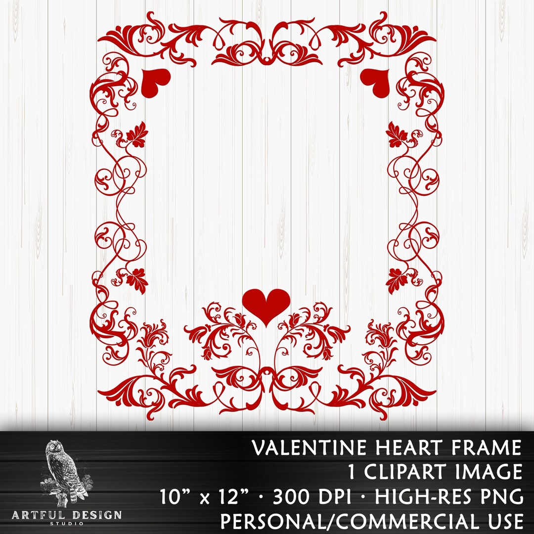Valentine Border PNG, Heart Border Clipart, Heart Frame PNG, Valentine ...
