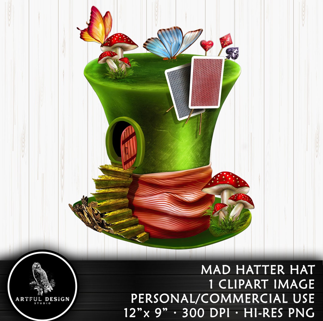 Alice in Wonderland Mad Hatter Hat PNG Mad Hatter Hat - Etsy