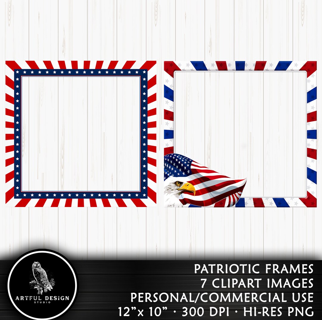 4th of July Frame PNG, Red White and Blue Frame Clipart, Patriotic ...