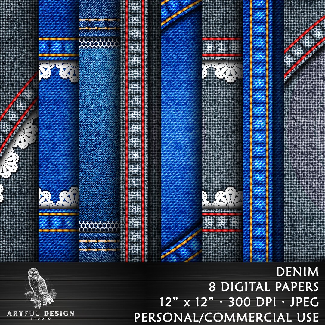 Denim Digital Paper, Denim Scrapbook Paper, Denim Background, Denim ...