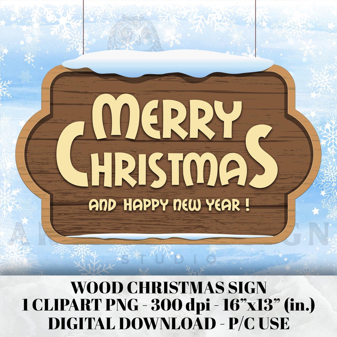 Wood Christmas Sign PNG, Merry Christmas Sign Clipart, Christmas ...