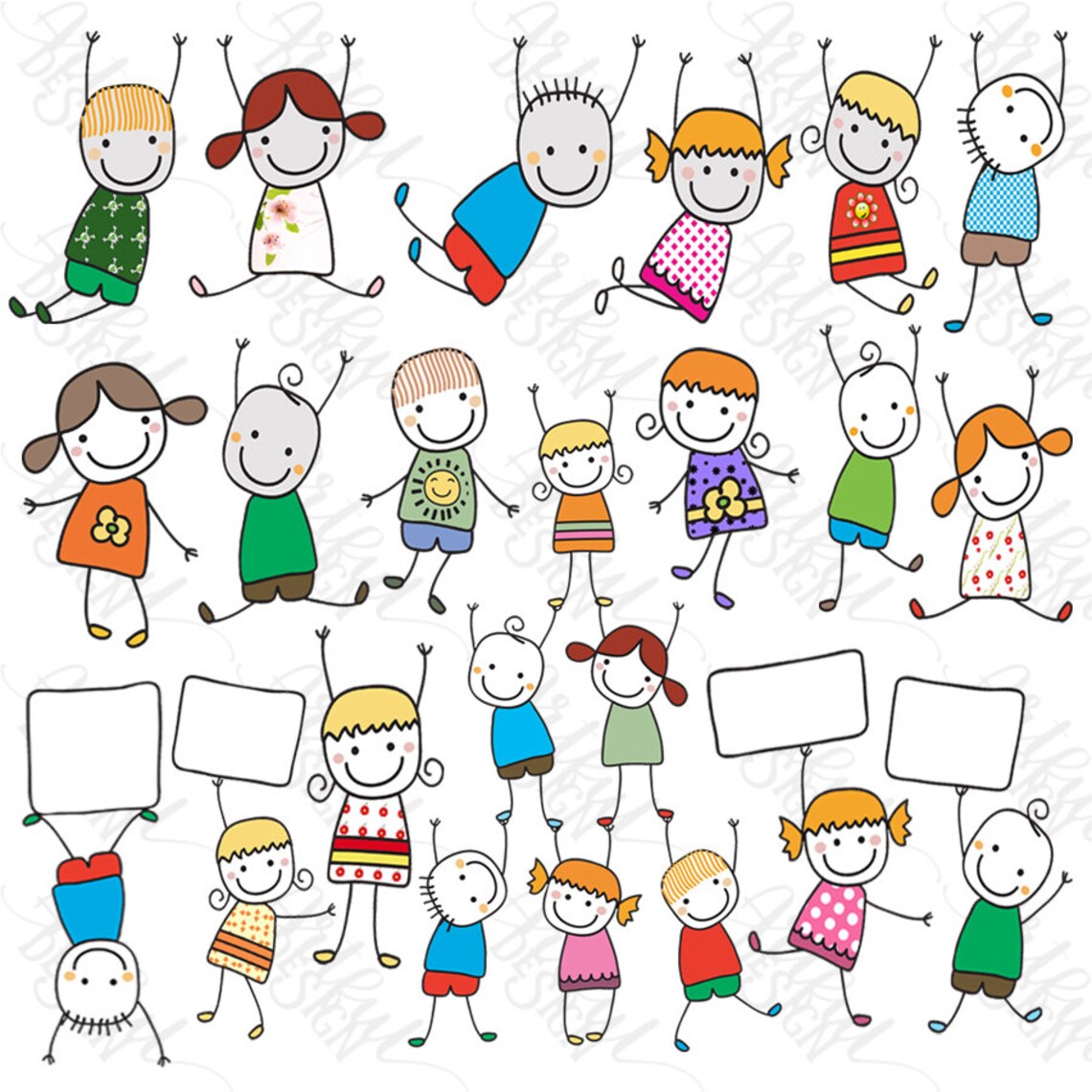 Stick Kids Stick Kid PNG Stick Figure PNG Stick Kid | Etsy