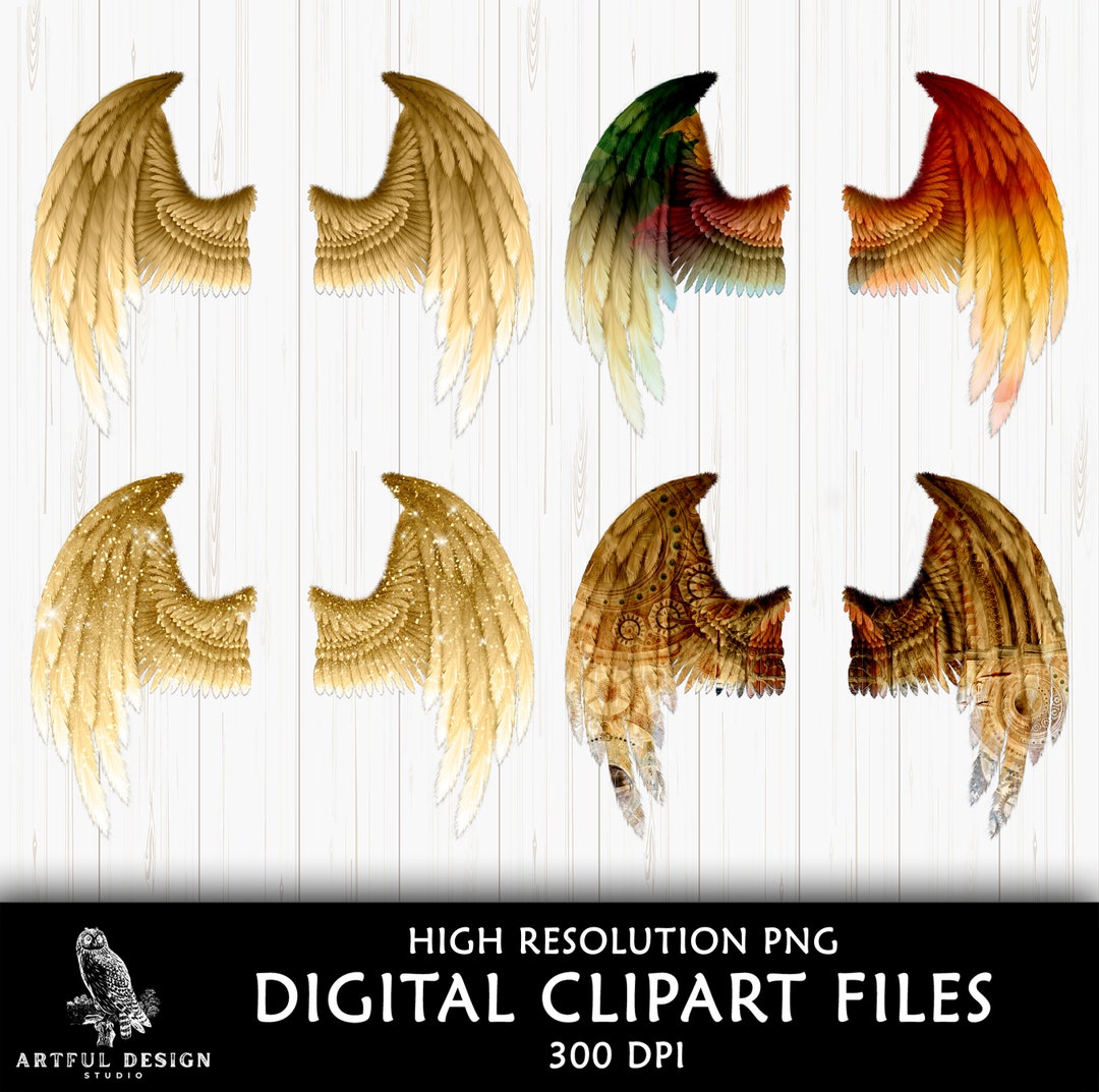 Angel Wing PNG Angel Wing Clipart Wing Sublimation Angel - Etsy