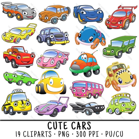Car Clipart Cute Car Clipart Car Clip Art Cute Car Clip | Etsy