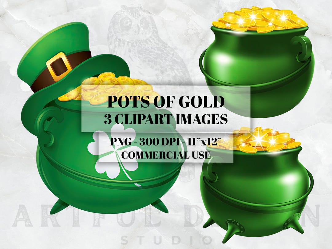 St Patrick Day Pot of Gold PNG, Pot of Gold Clipart, Leprechaun Gold ...