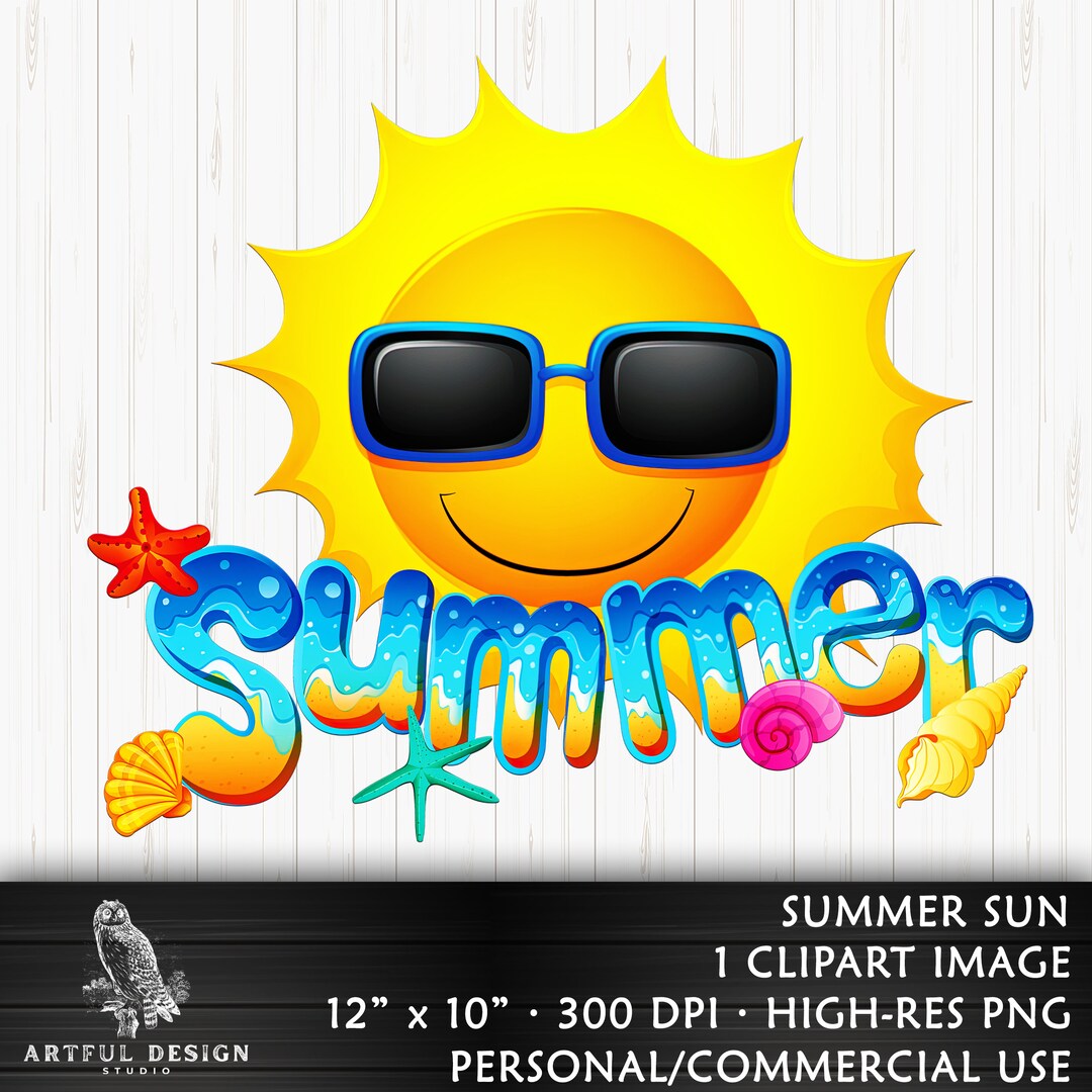 Summer Sun PNG, Summer Sun Clipart, Summer Clipart, Summer PNG, Happy ...