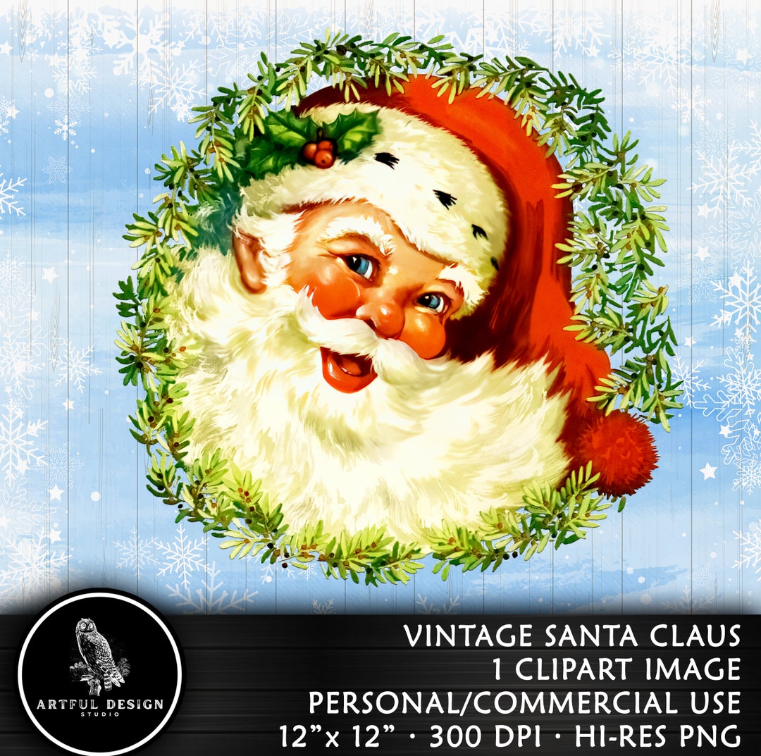 Vintage Santa PNG Vintage Santa Clipart Vintage Santa Claus - Etsy