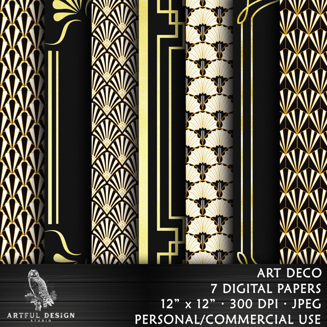 Art Deco Digital Paper, Art Deco Scrapbook Paper Pack, Art Deco Print ...
