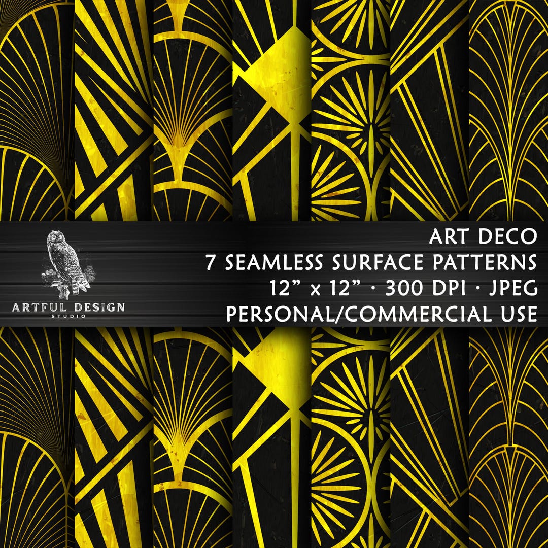 Seamless Art Deco Digital Paper - Art Deco Pattern - Art Deco Print ...