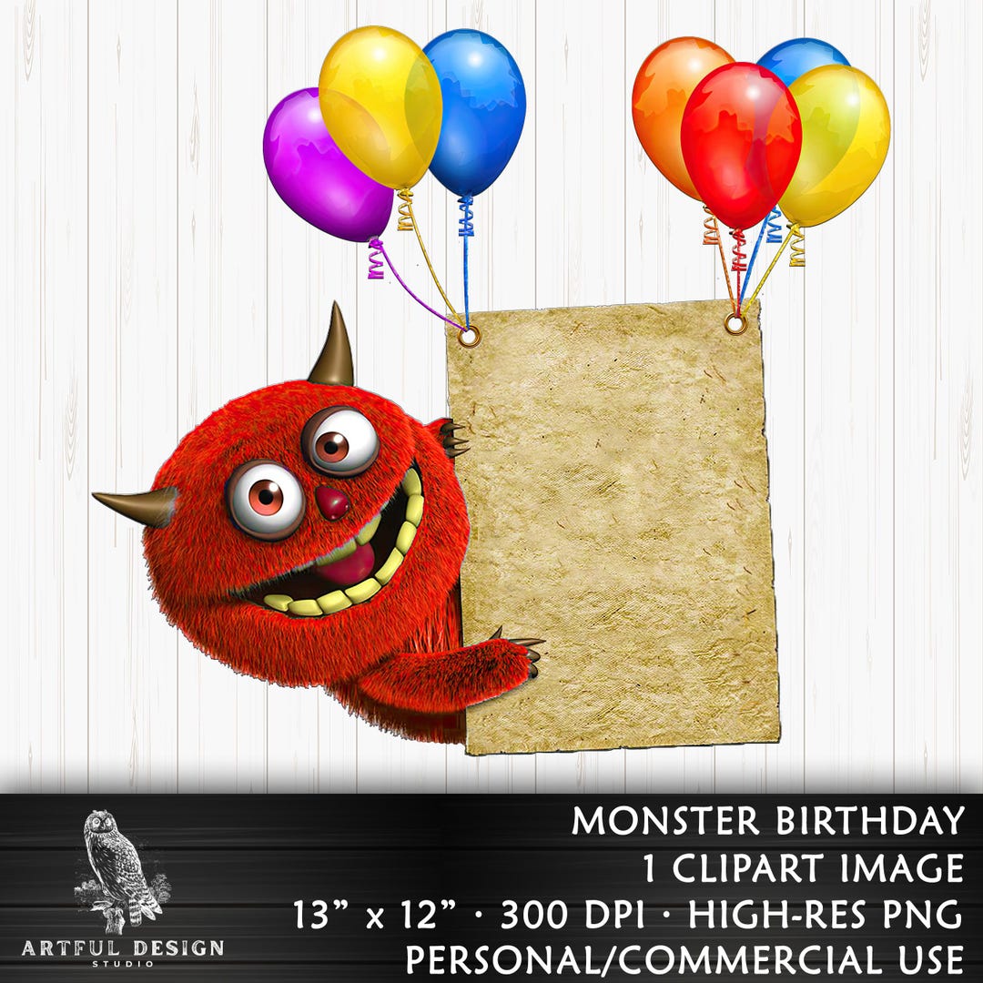 Monster Birthday PNG, Monster Birthday Clipart, Birthday Sublimation ...