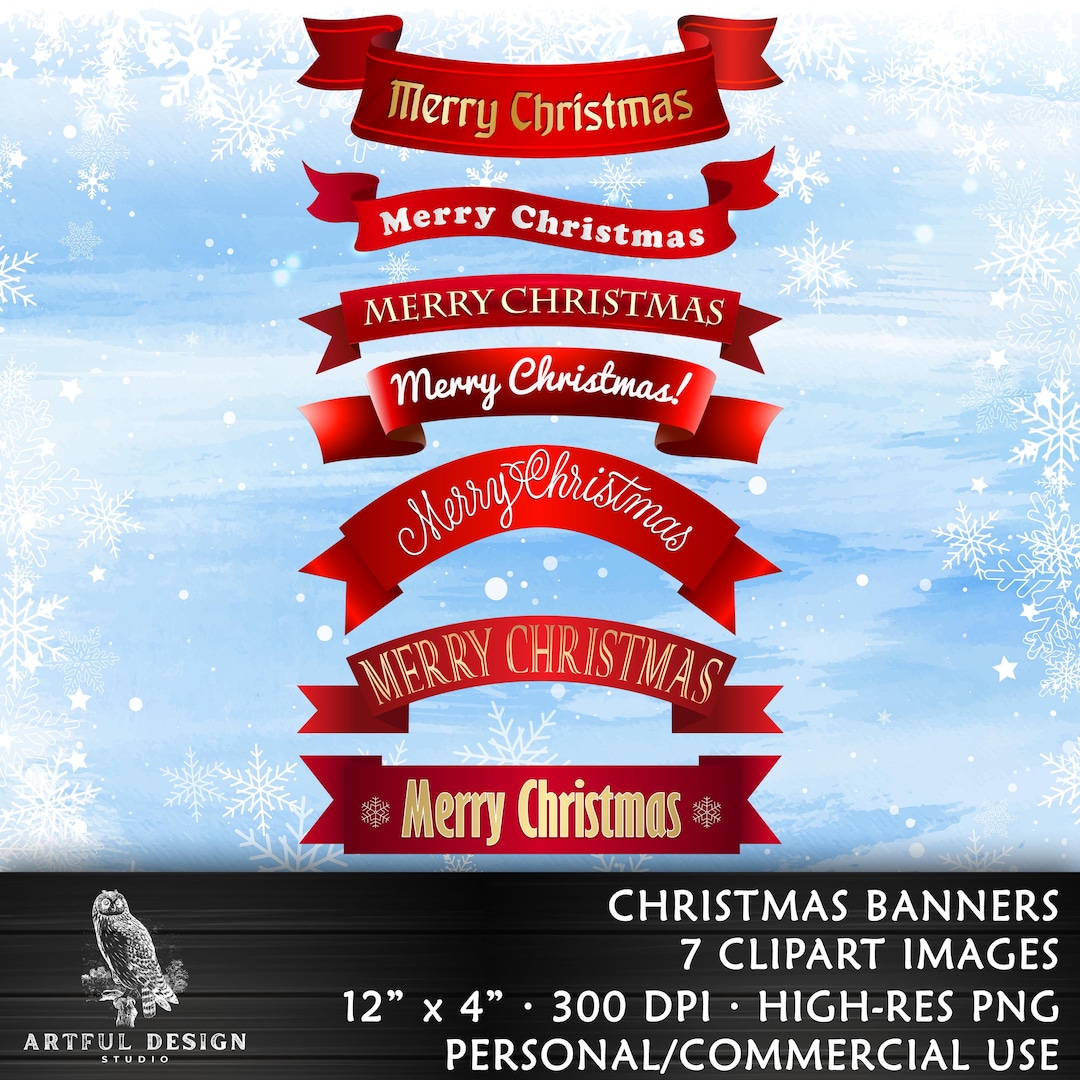 Merry Christmas Banner PNG, Christmas Banner Clipart, Christmas Banner ...