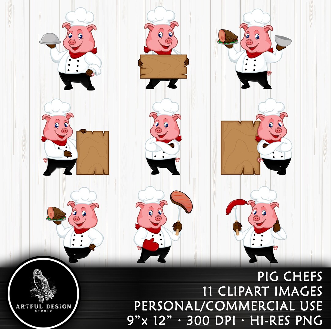 Pig Chef PNG Pig Chef Clipart Chef Pig PNG Chef Pig - Etsy