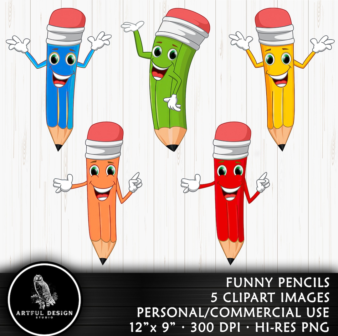 Funny Pencil PNG, Pencil Clipart, Pencil Clip Art, Cartoon Pencil PNG, Pencil Sublimation ...