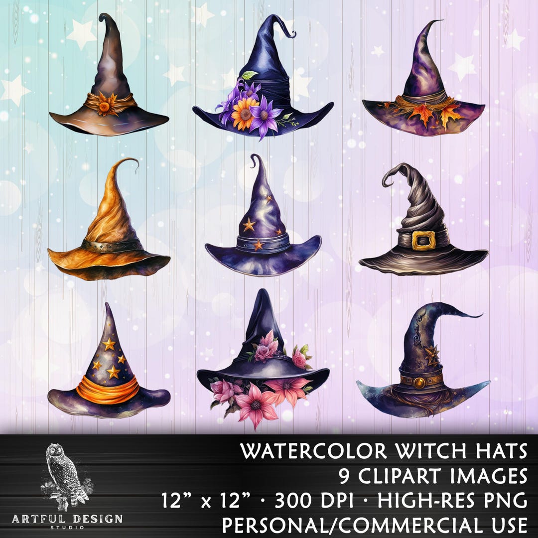 Halloween Witch Hat PNG, Watercolor Witch Hat Clipart, Witch Hat ...