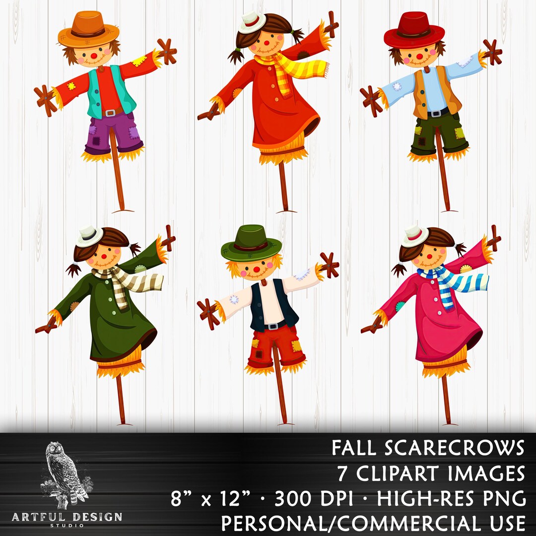 Fall Scarecrow Clipart, Autumn Scarecrow PNG, Scarecrow Sublimation ...