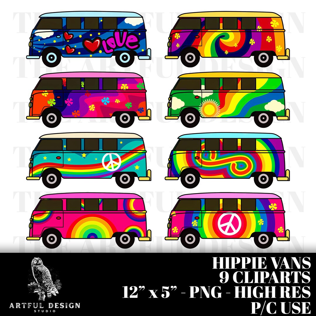 Hippie Van PNG, Hippie Van Clipart, Hippie PNG, Hippie Clipart, Hippie ...