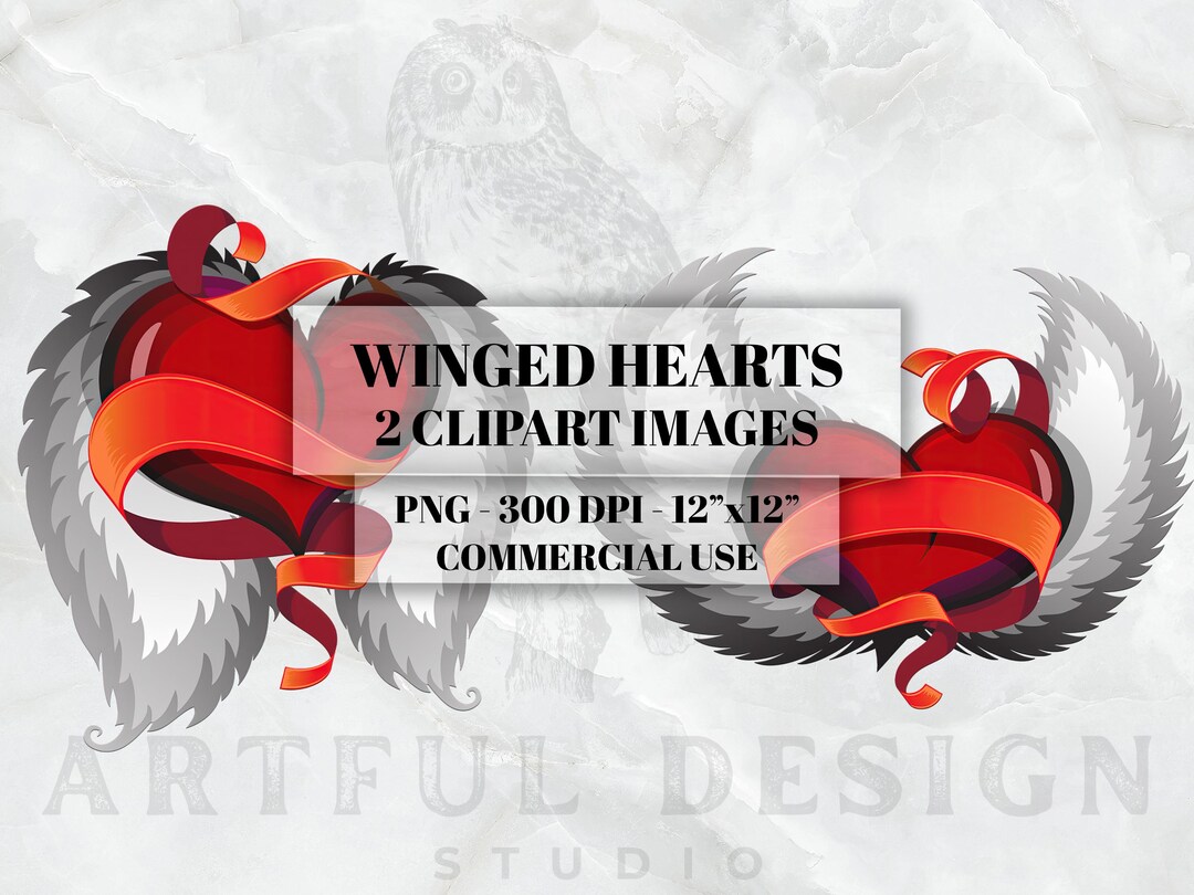 Winged Heart Banner PNG, Winged Heart PNG, Winged Heart Clipart, Winged ...