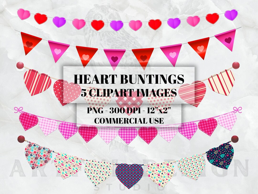 Heart Bunting PNG, Heart Banner Clipart, Heart Bunting Banner Clipart ...