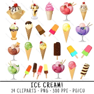 Ice Cream Clipart Ice Cream Graphics COMMERCIAL USE | Etsy
