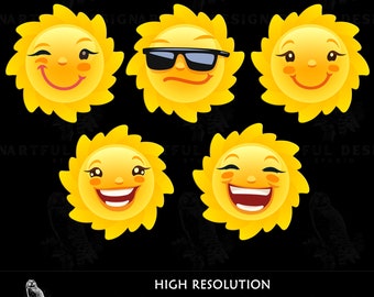 Smiling Sunshine Clipart - Etsy