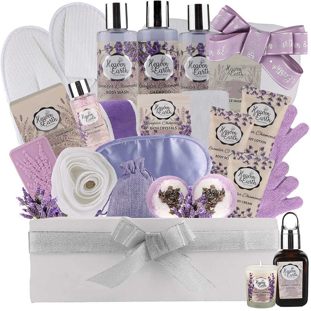 Natural Lavender Chamomile Spa Bath Set Infused With Essential Oils ...