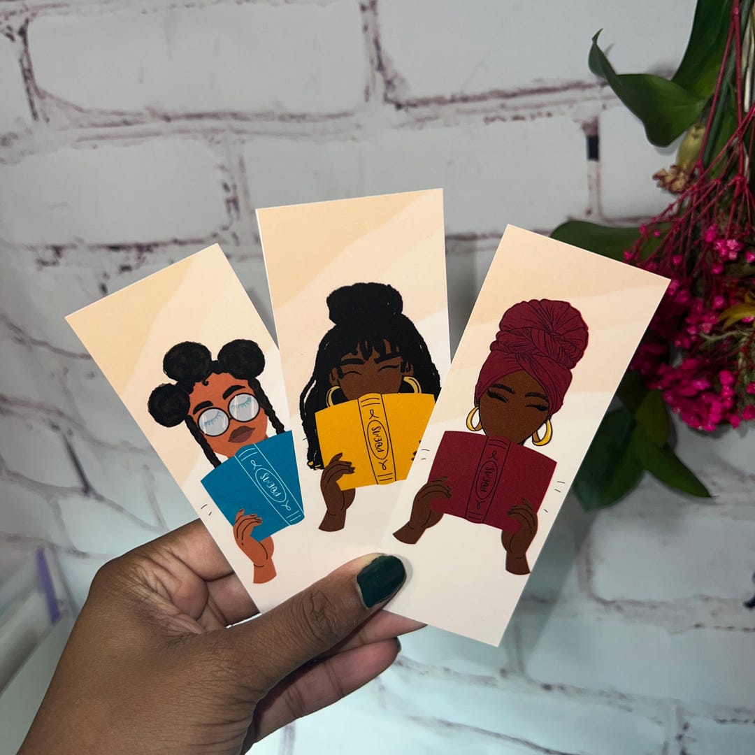 Black Women Reading Bookmark Set: Book Lover Gift (3-pack) - Etsy
