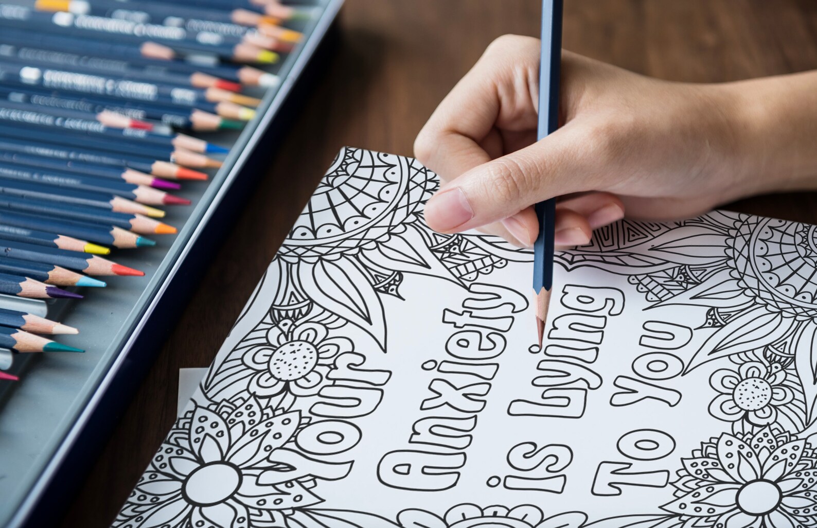 Mental Health Quote Coloring Page: Stress Relief Doodles (digital ...