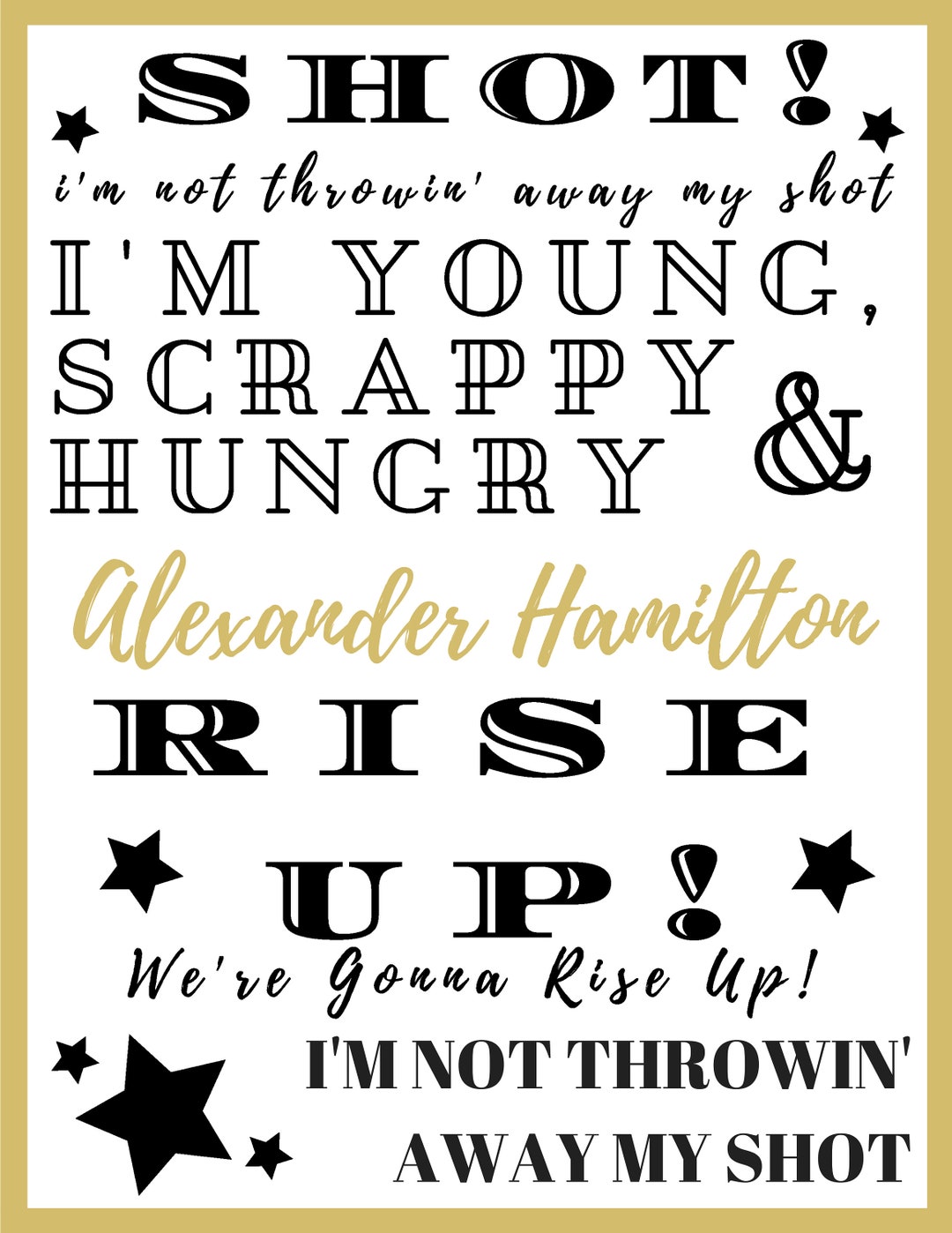 My Shot Hamilton Lyric Instant Download Print - Etsy