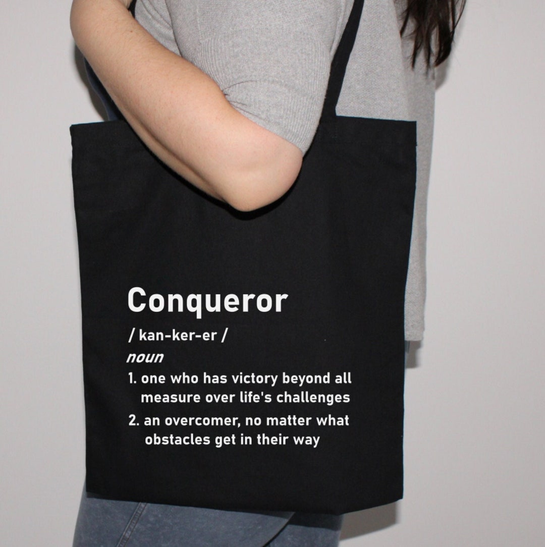 Conqueror Definition Tote Bag, Canvas Market Bag, Library Book Tote ...