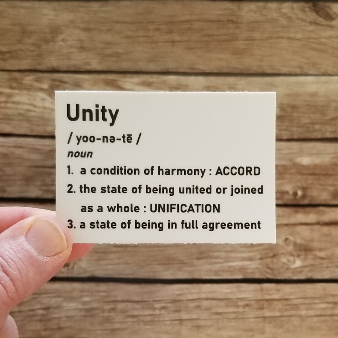 Unity Definition Sticker, Waterproof Bottle Decal, Laptop Sticker ...