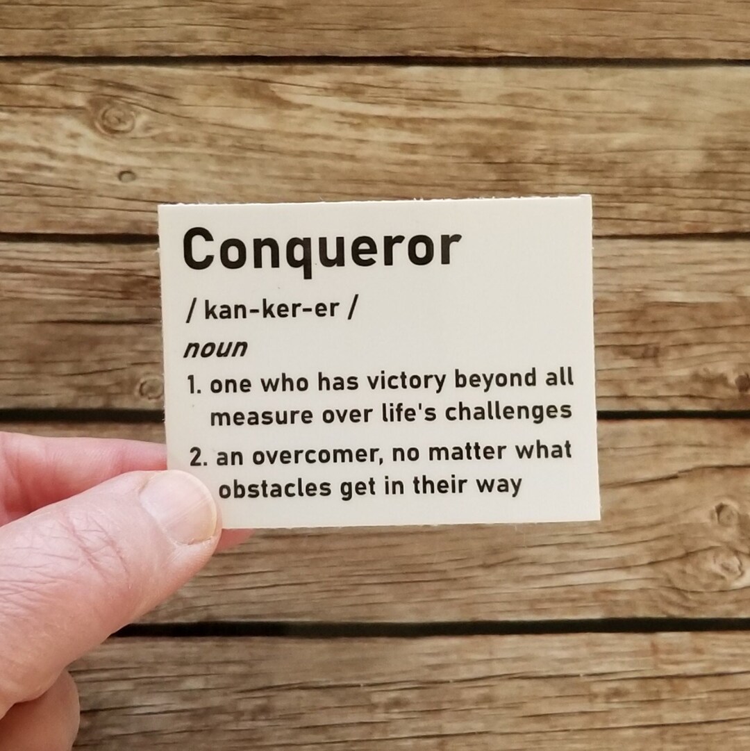 Conqueror Definition Sticker, Waterproof Sticker, Laptop Decal, Bottle ...