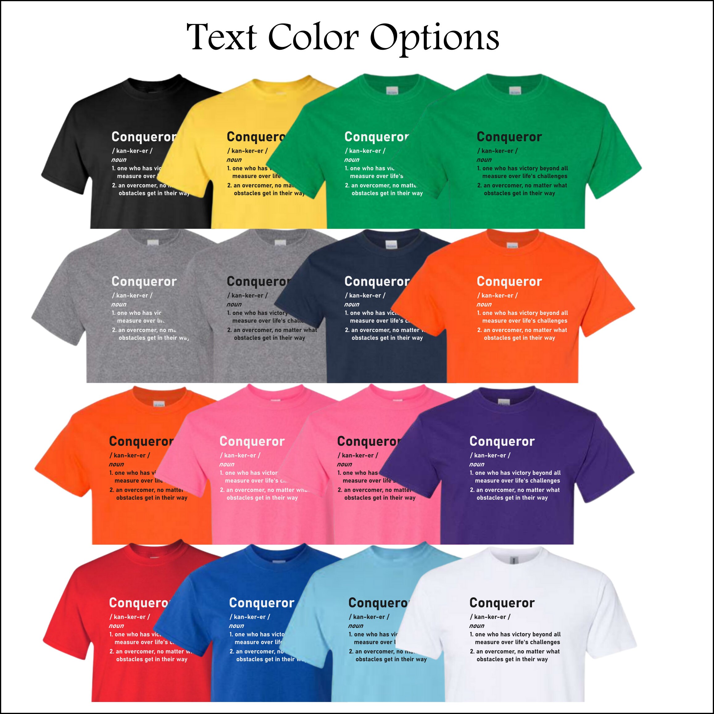 Conqueror Definition T-shirt Conqueror Graphic Tee Workout - Etsy