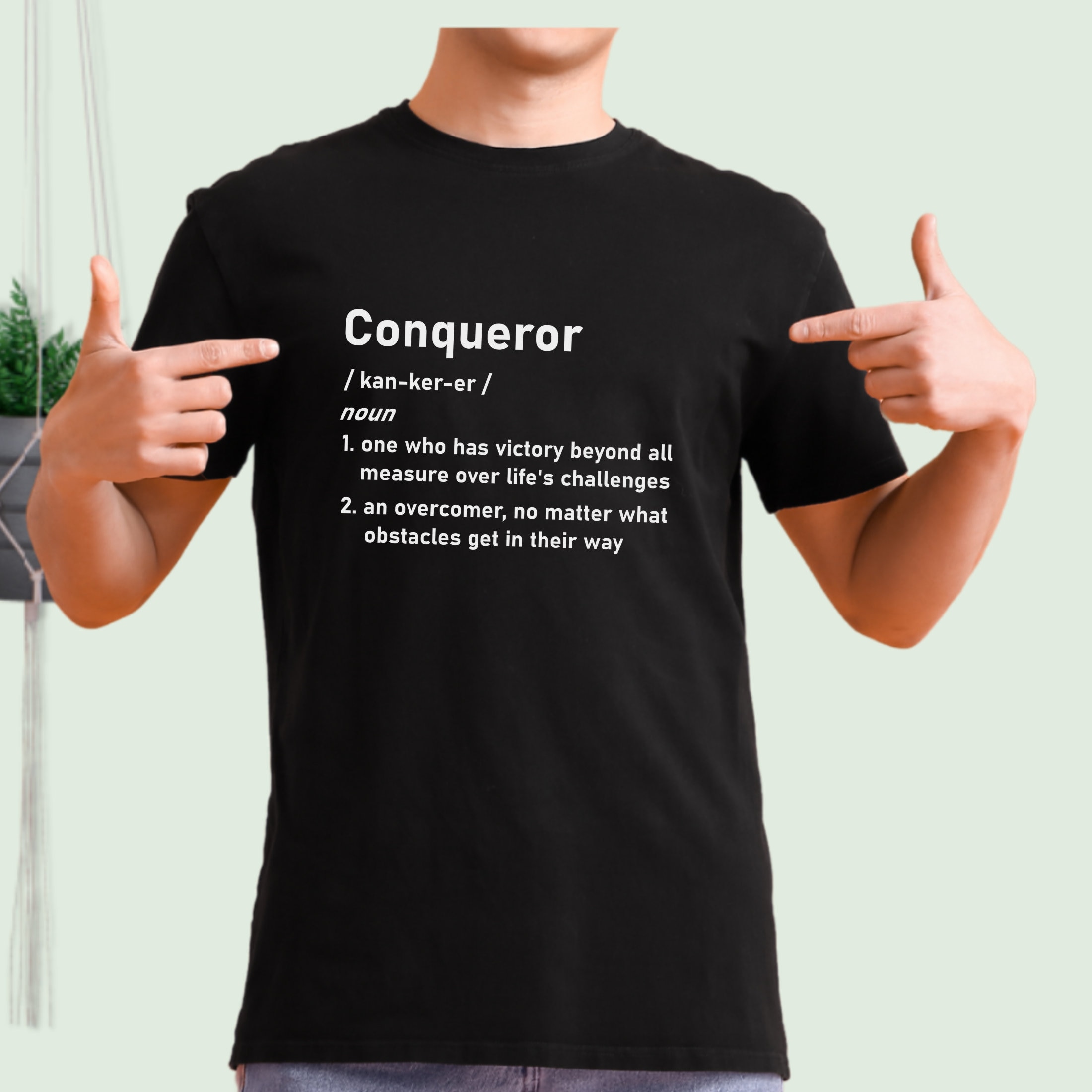 Conqueror Definition T-shirt, Conqueror Graphic Tee, Workout Shirt ...
