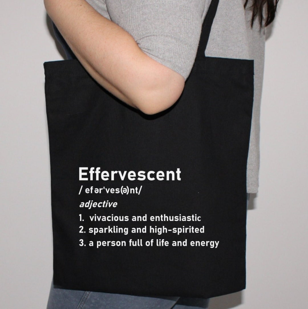 Effervescent Definition Tote Bag, Canvas Market Bag, Library Book Tote ...