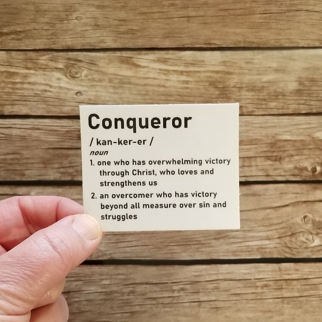 Conqueror Christian Definition Sticker, Laptop Decal, Bottle Sticker ...