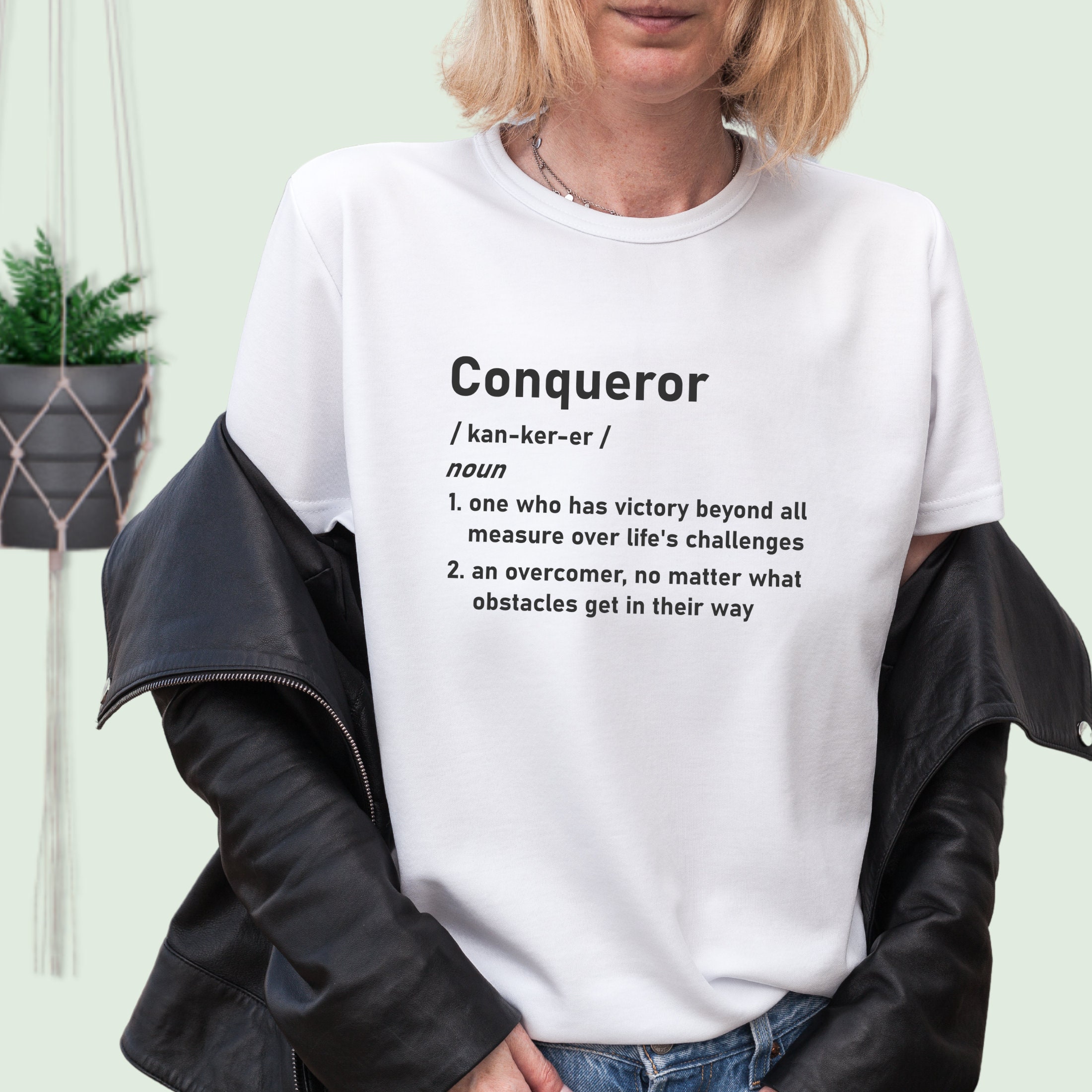 Conqueror Definition T-shirt, Conqueror Graphic Tee, Workout Shirt ...