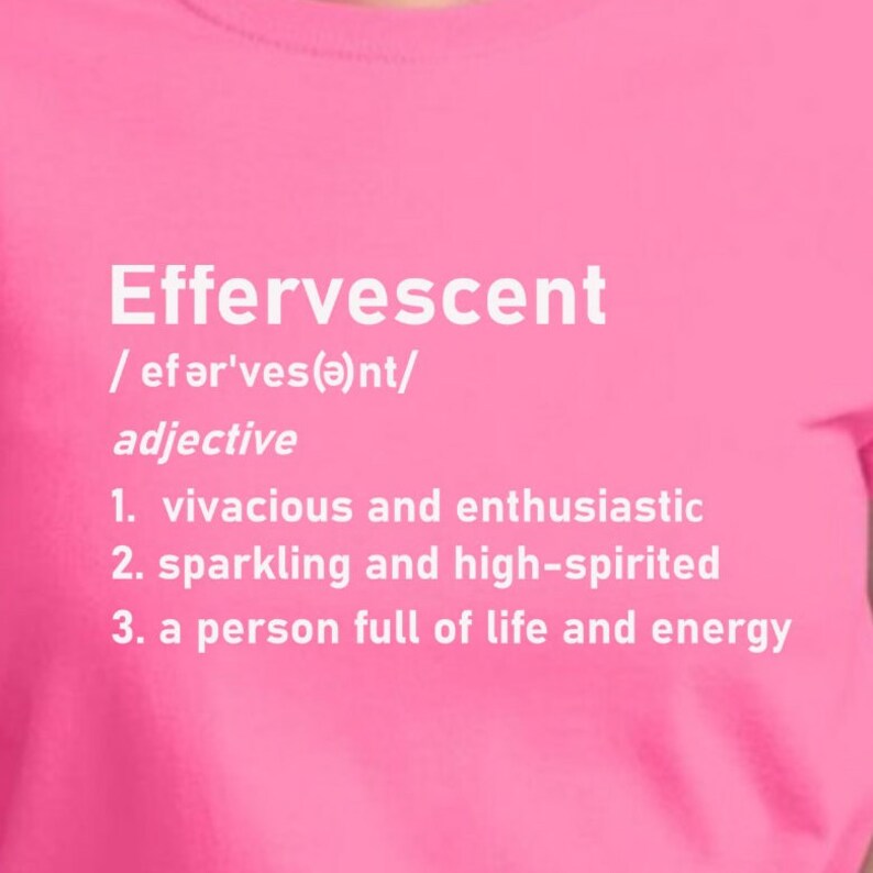 Definition of Effervescent Shirt, Definition Tee, Girly Tshirt, Gym ...